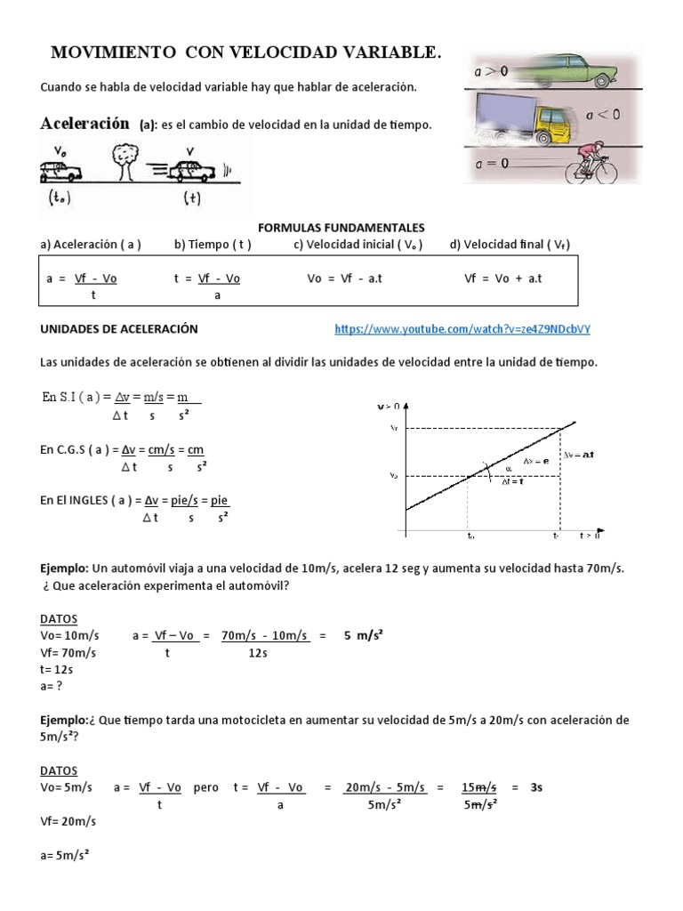 Física: Movimiento y Aceleración | PDF | Aceleración | Velocidad