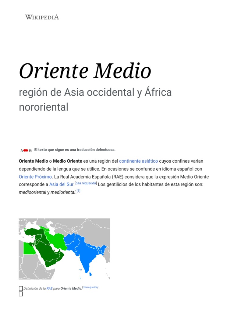 Oriente Medio - Wikipedia, La Enciclopedia Libre | PDF