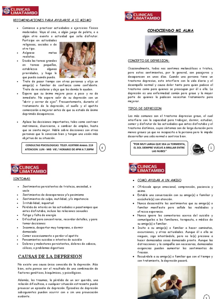 Diptico Final Depresion | PDF | Depresión (estado de ánimo) | Salud mental