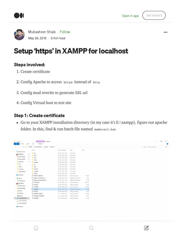 Setup HTTPS' in XAMPP For Localhost | PDF | Networking | Internet & Web