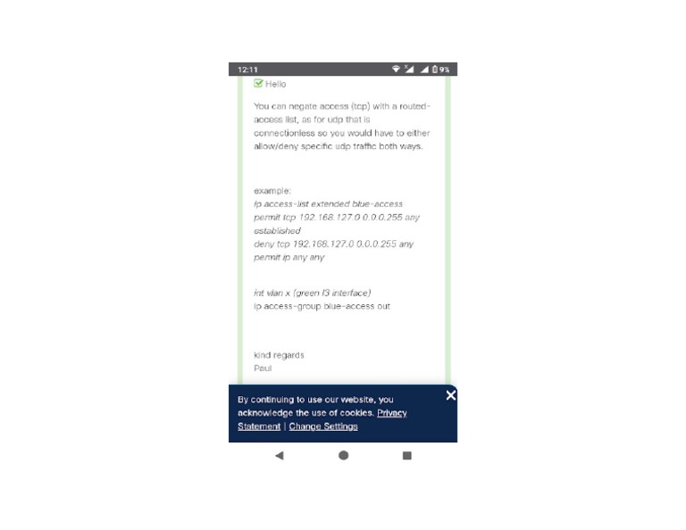 Cisco Deny Access List | PDF