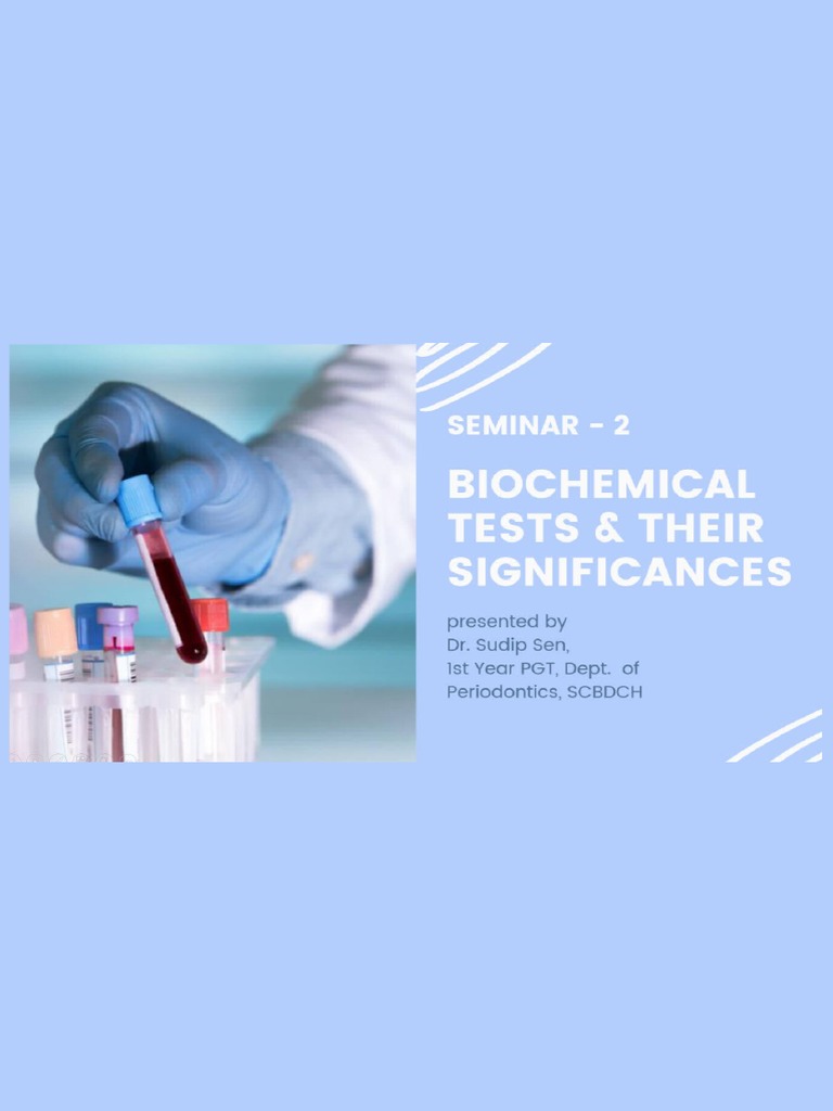 Biochemical Tests and Their Significances | PDF
