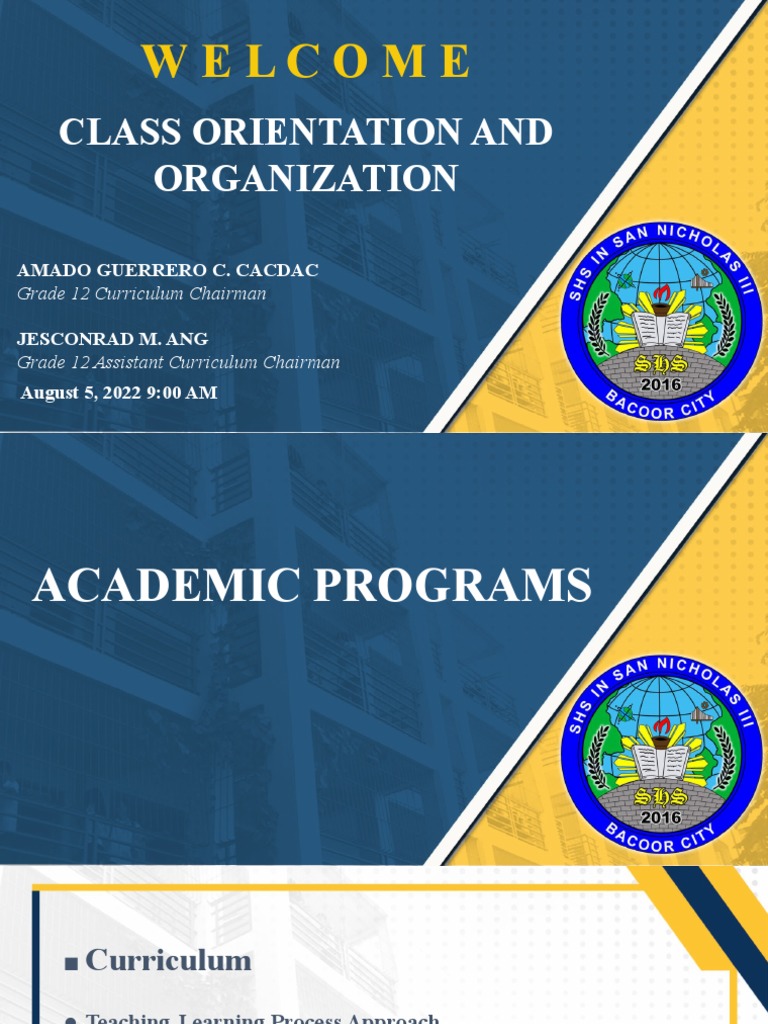 Class Orientation | Download Free PDF | Curriculum | Learning