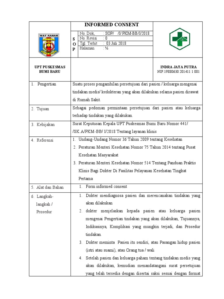 Sop Inform Consent | PDF