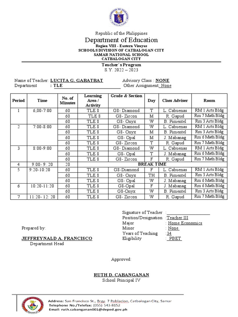 Teachers Program 2022 2023 1 | PDF | Gemstone | Jewellery Components