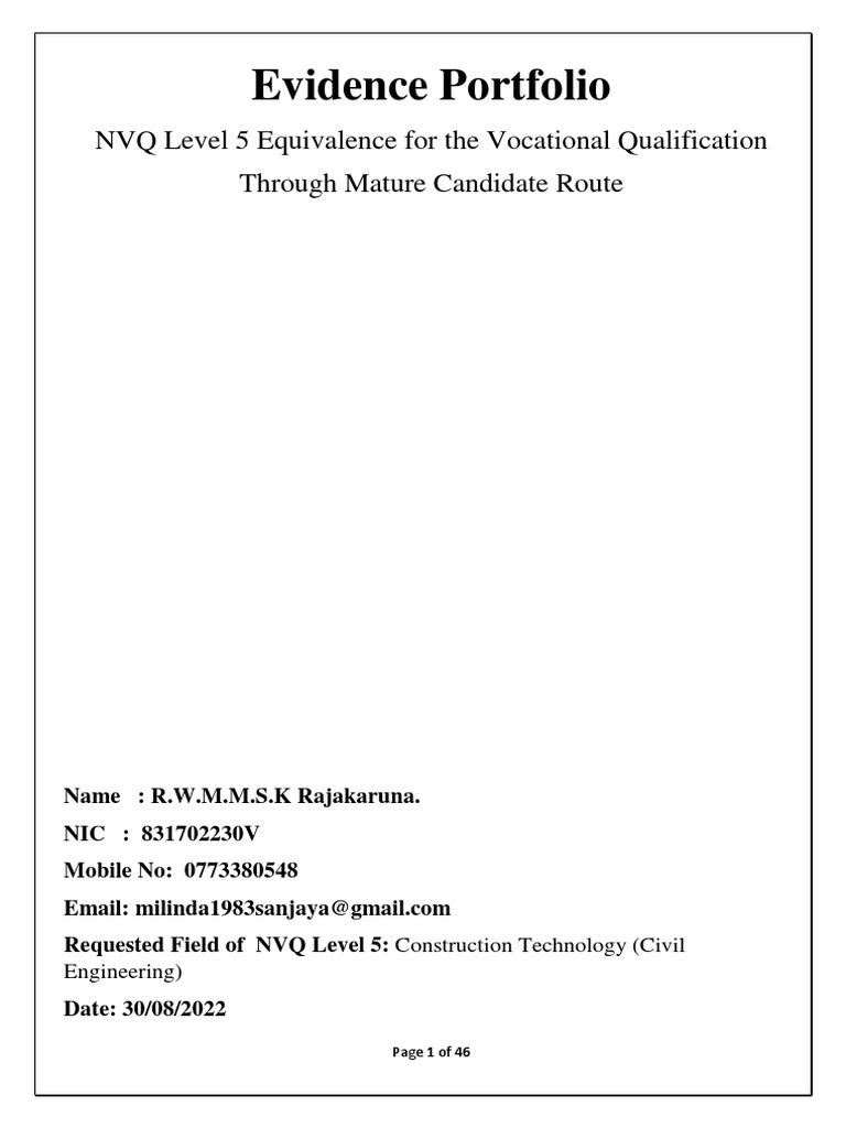 NVQ Level 5 Equivalence for Construction Technology | PDF | Diploma ...
