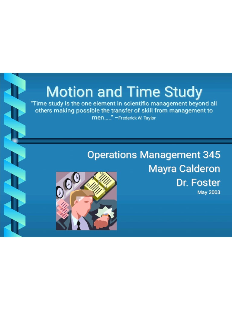Motion and Time Study Presentation PDF | PDF