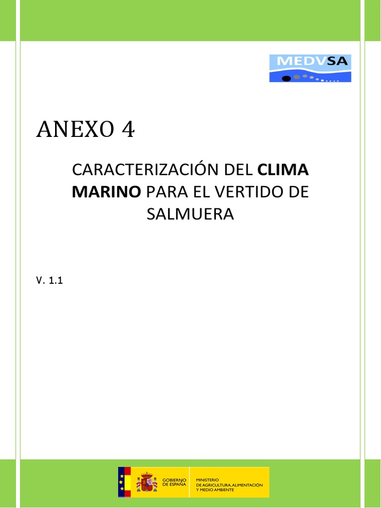Anexo 4 Caracterización Del Clima Marino para El Vertido de Salmuera v ...