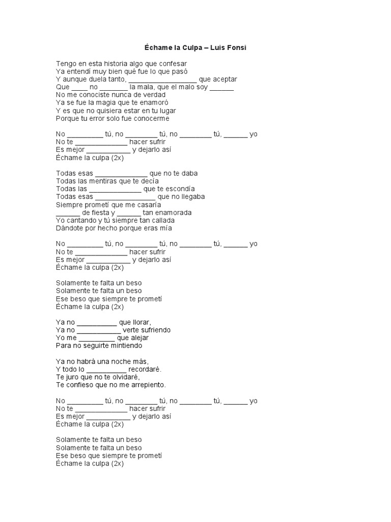 Échame La Culpa | PDF