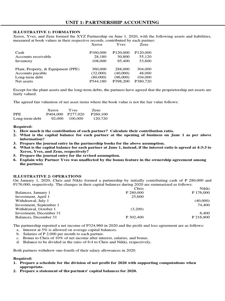 Unit 1 - Partnership-Accounting | Download Free PDF | Book Value ...