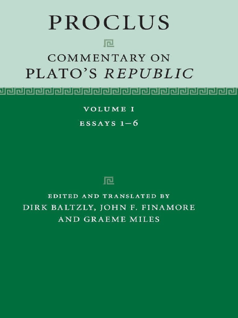 Proclus Commentary On Plato's 'Republic' Volume 1 | PDF | Neoplatonism | Plato