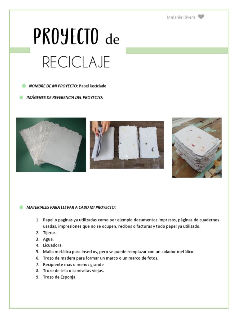 Mi Proyecto | PDF | Papel | Reciclaje