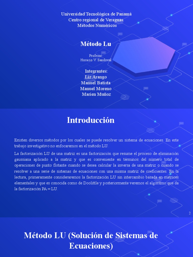 Metodo LU | PDF | Matriz (Matemáticas) | Sistema de ecuaciones lineales
