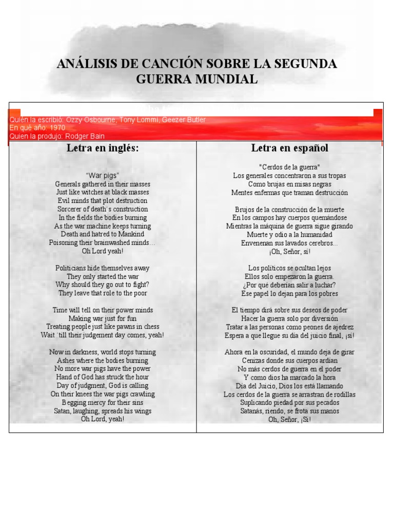 Análisis de Canción Sobre La Segunda Guerra Mundial | PDF