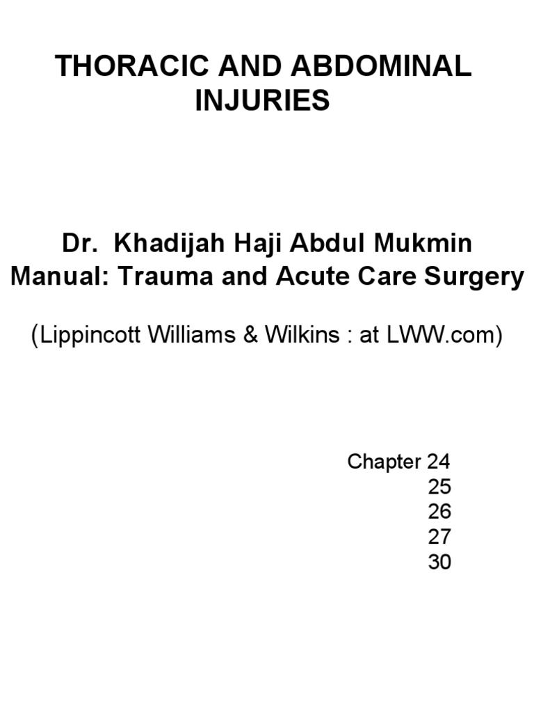 Thoracic and Abdominal | PDF | Thorax | Medicine