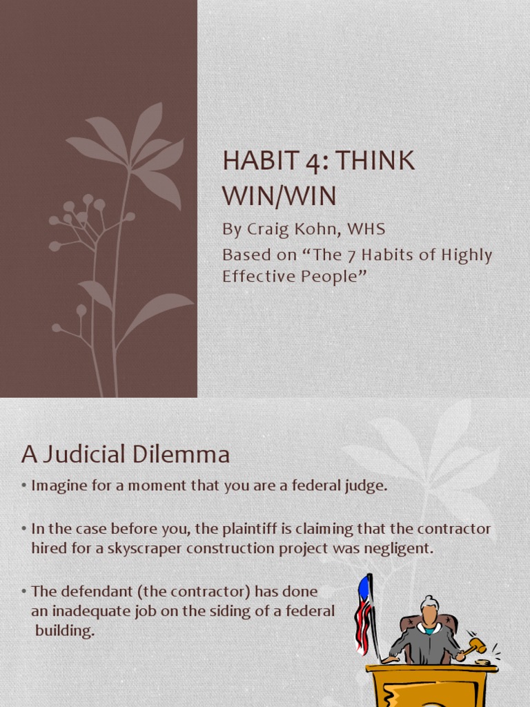 Habit 4 Think Win Win | PDF | Thought | Emotions