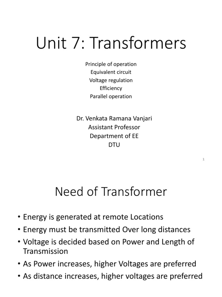 Unit 7 Transformers | Download Free PDF | Transformer | Electromagnetic ...
