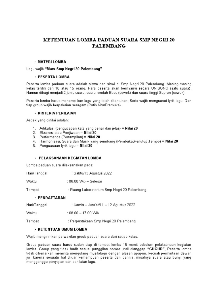 Lomba Paduan Suara SMP | PDF Lomba Paduan Suara SMP | PDF