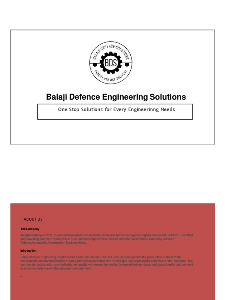 Balaji Defence Engineering Solutions Overview | PDF | Numerical Control ...
