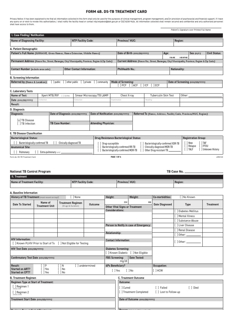 Form 4b v050120 | PDF | Tuberculosis | Public Health