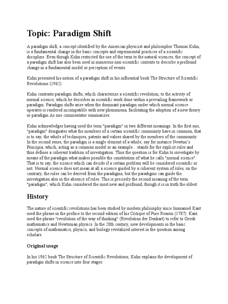 Paradigm Shift | Download Free PDF | Paradigm | Academic Discipline Interactions