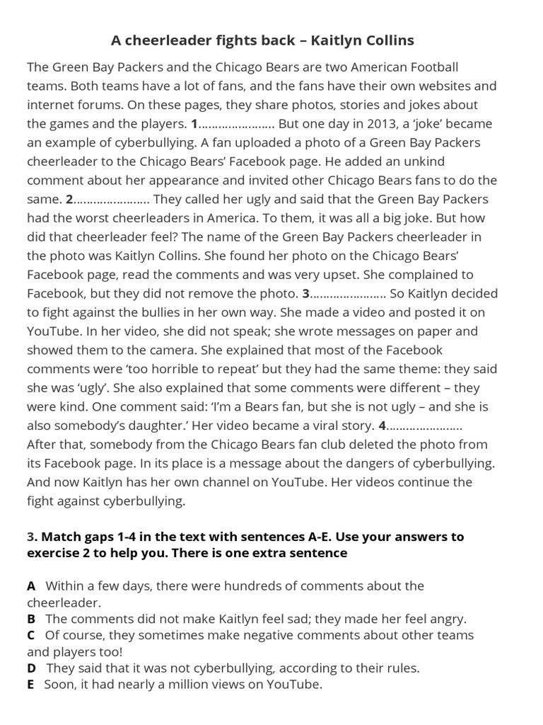 Kaitlyn Collins: Cheerleader's Fight Back | PDF | Facebook | You Tube