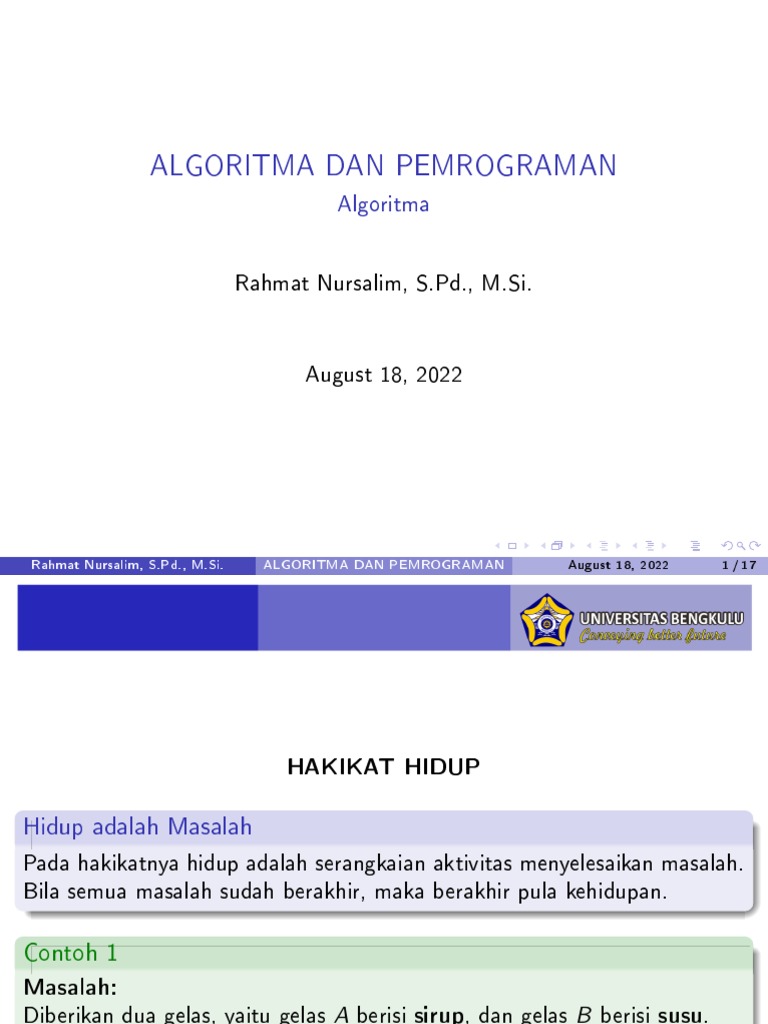 Algoritma Dan Pemgrogramman | PDF