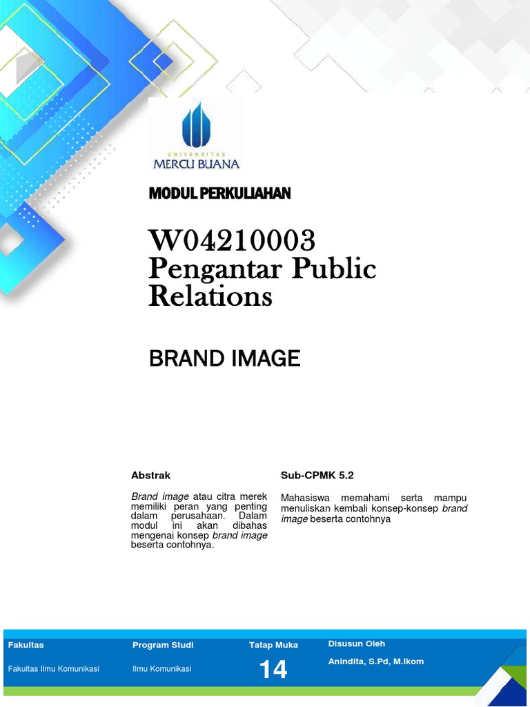 Modul Pertemuan Ke 14 - Brand Image | PDF
