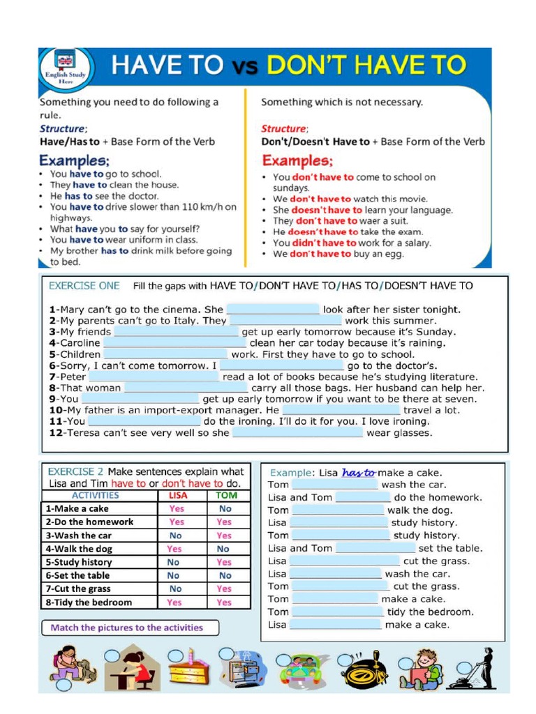 Have To and Don T Have To | PDF