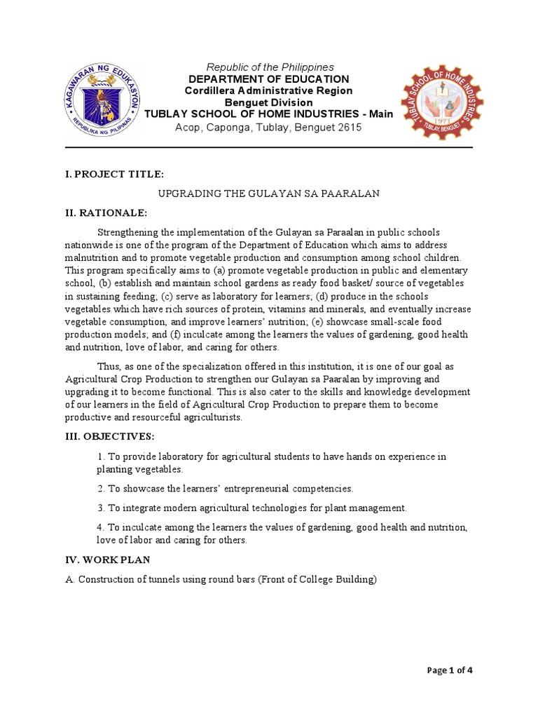 Project Proposal for Landscaping (2) | PDF | Vegetables | Foods