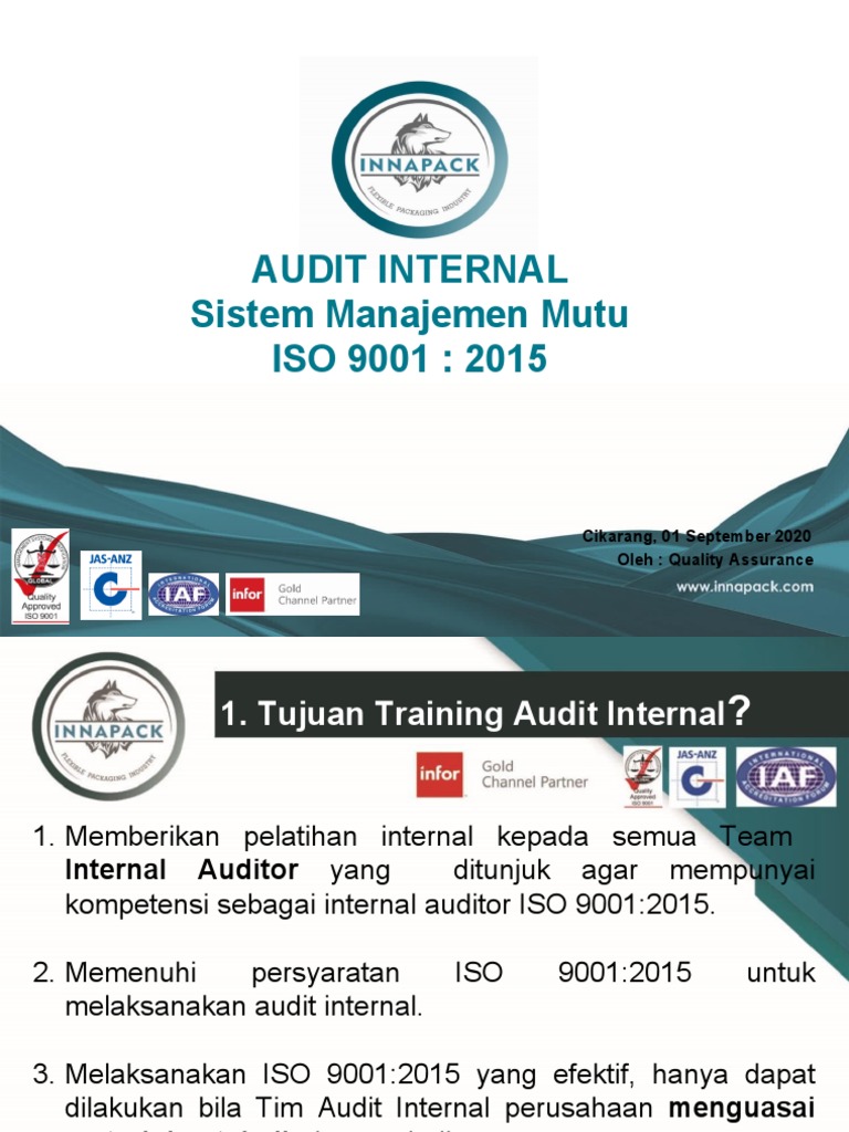 Internal Audit Training ISO 9001:2015 | PDF