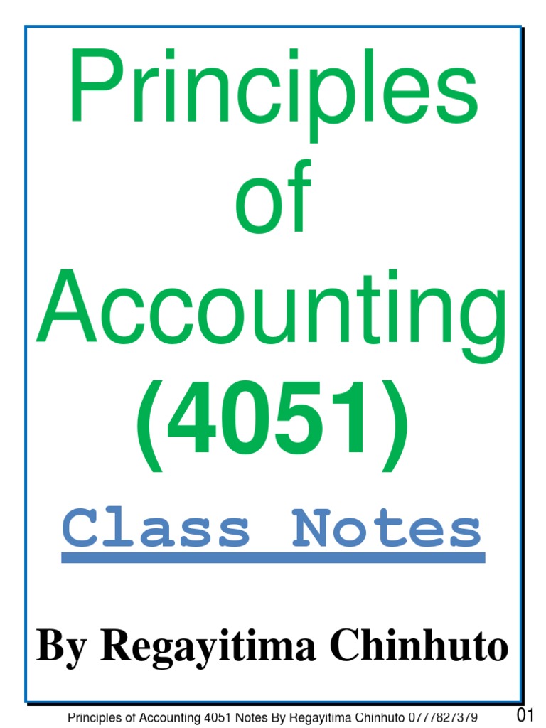 Principles of Accounting Notes 4051 by Regayitima Chinhuto | PDF ...