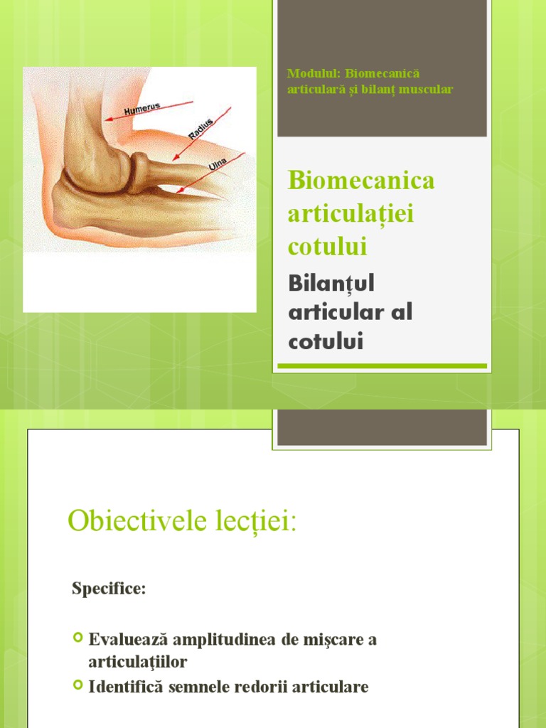 Biomecanica Articulatiei Cotului | PDF