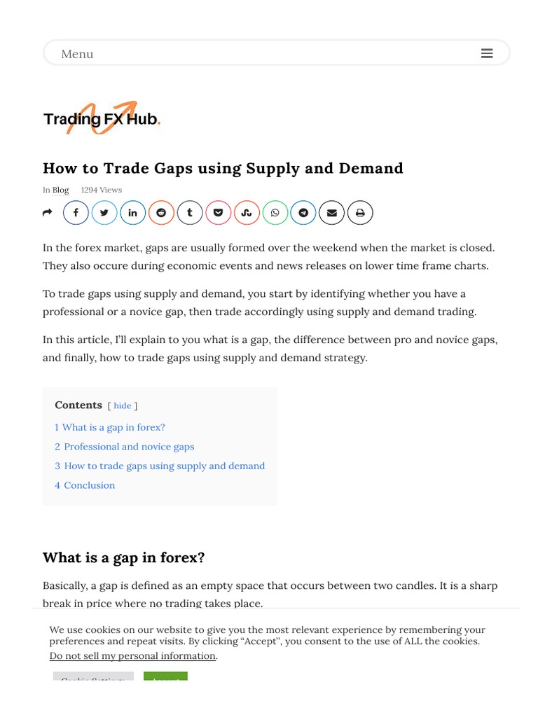 Tradingfxhub Com Blog How To Trade Gaps Using Supply and Demand | PDF ...