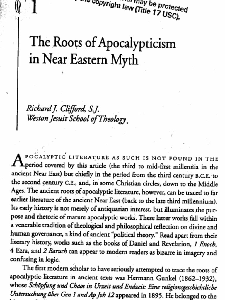 Richard J. Clifford, The Roots of Apocalypticism in Near Eastern Myth | PDF