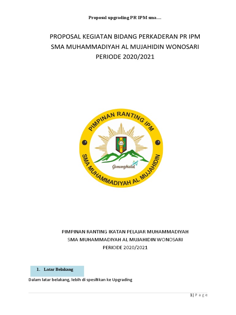 Proposal Upgrading 2021 | PDF