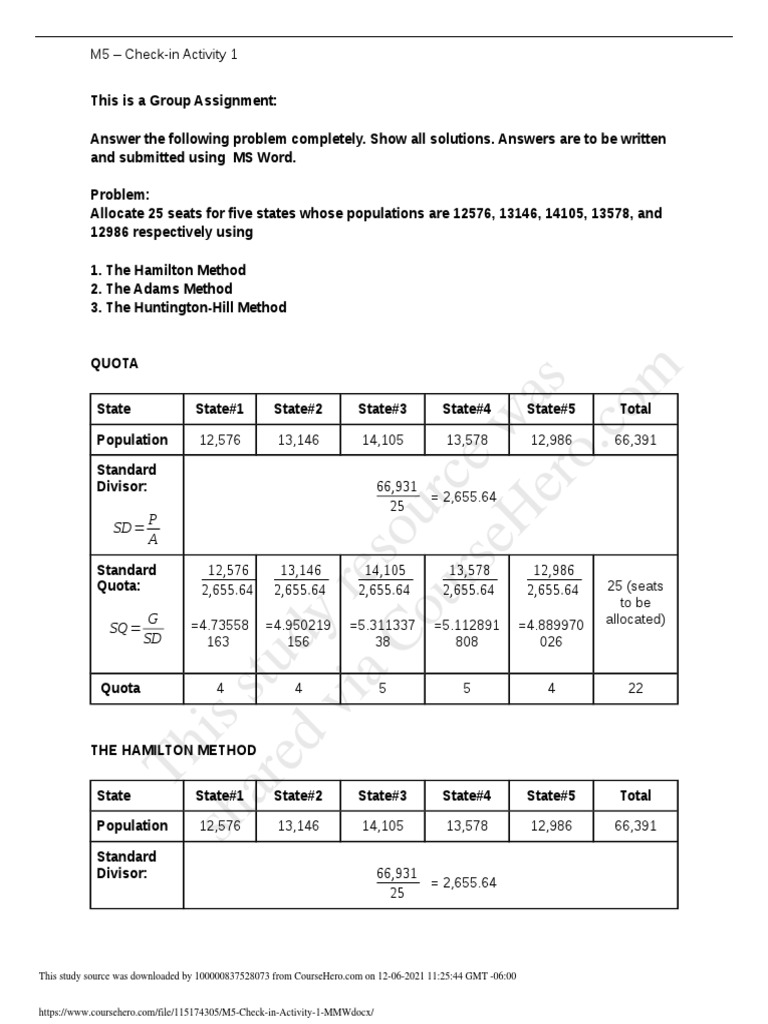 M5 Check in Activity 1 MMW | PDF | Mathematics | Arithmetic