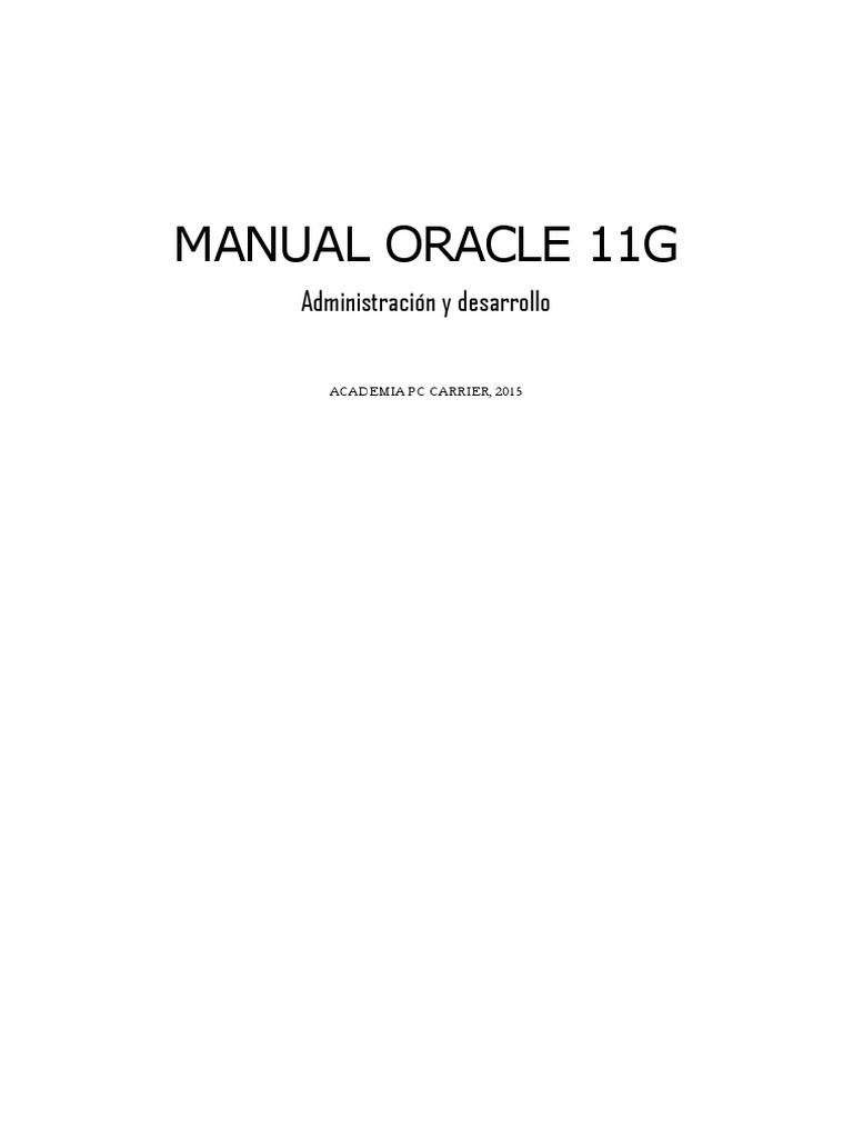 Manual Oracle 11g - BD - SQL - PL | PDF | Bases de datos | Base de datos relacional