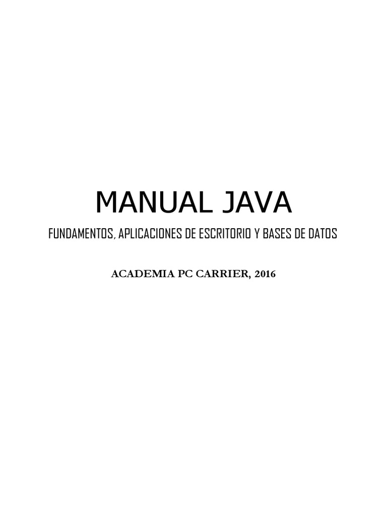 Manual - Java I - Java SE | PDF | Java (lenguaje de programación ...