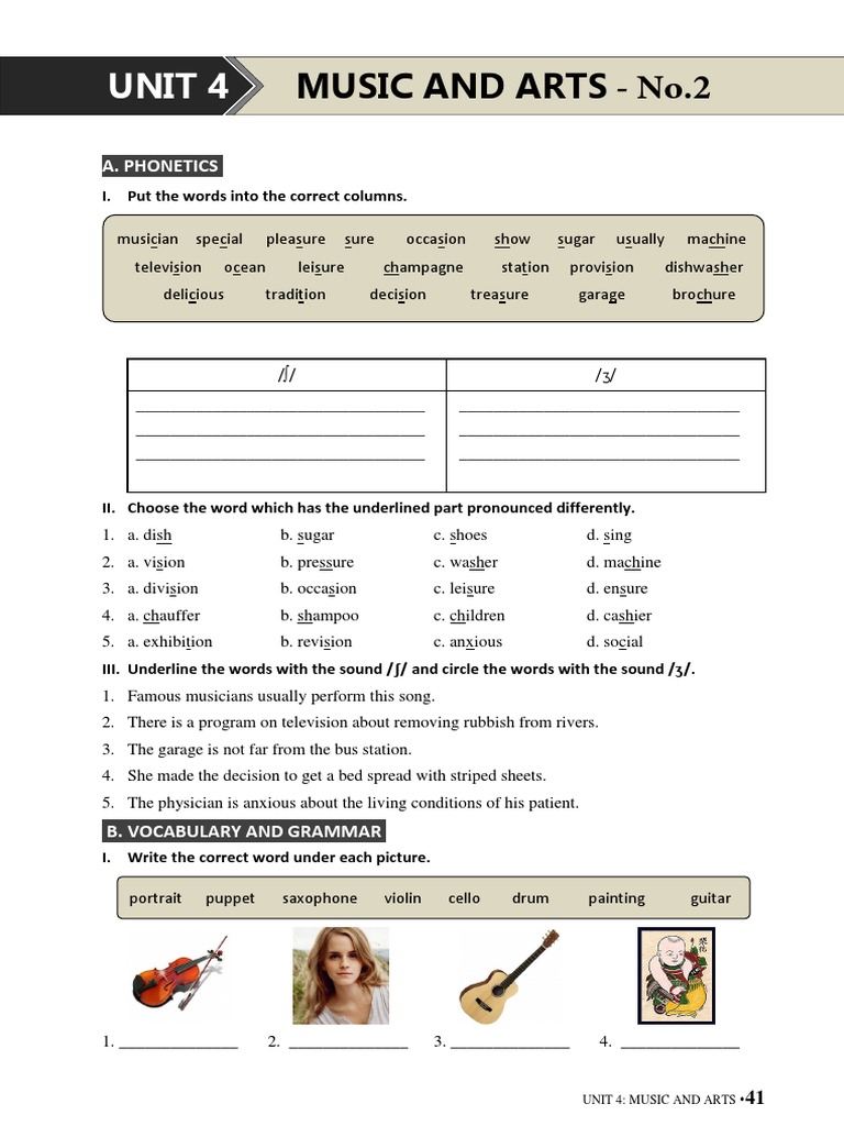 Unit 4-Music and Arts - Practice Test No. 2 | PDF