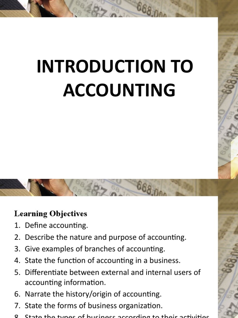 Chapter 1 Intro To Acctg | PDF | Accounting | Investor