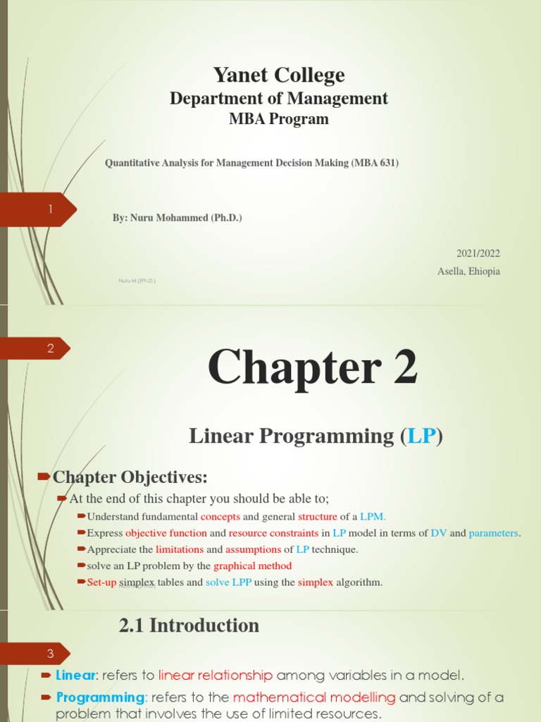 OR CH 2 | PDF | Mathematical Optimization | Linear Programming