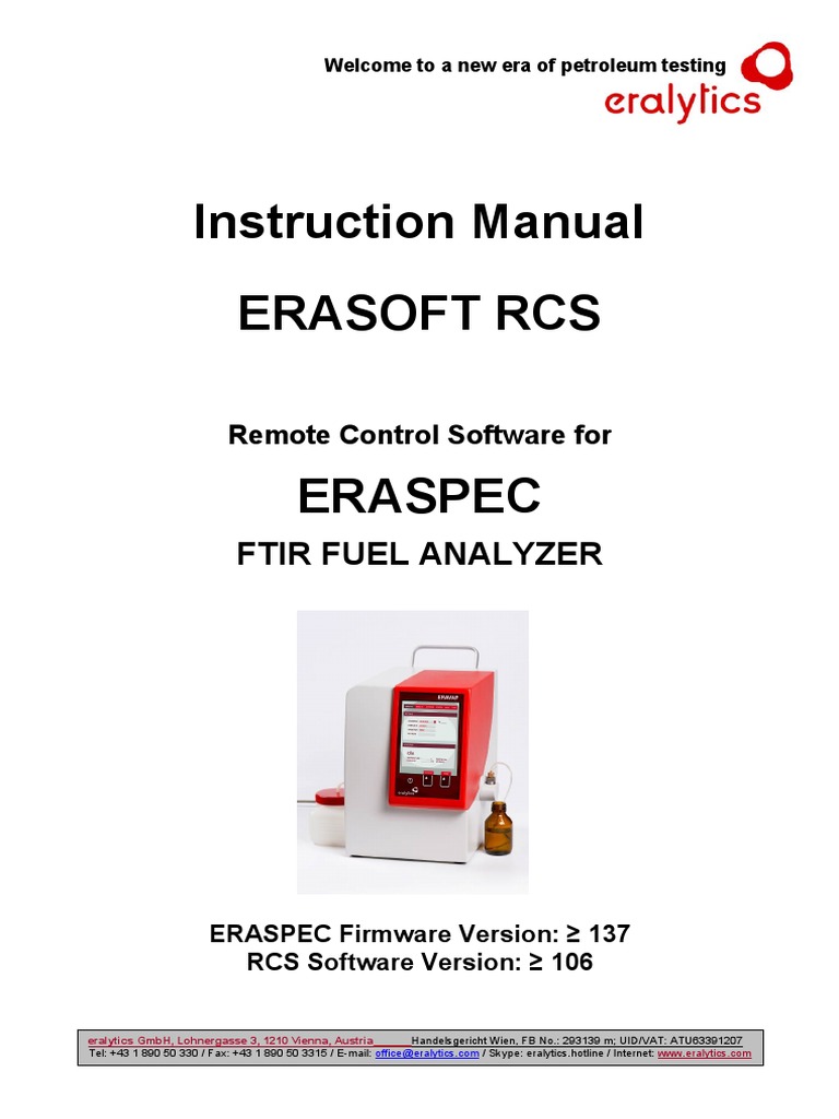 Eraspec RCS 8000 | PDF | Microsoft Windows | Absorption Spectroscopy