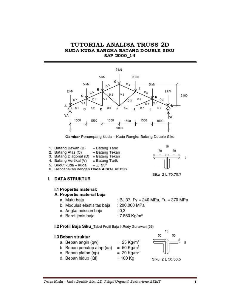 Modul Analisis Kuda2 Double Siku - Ttuss 2D Universitas Pandanaran ...