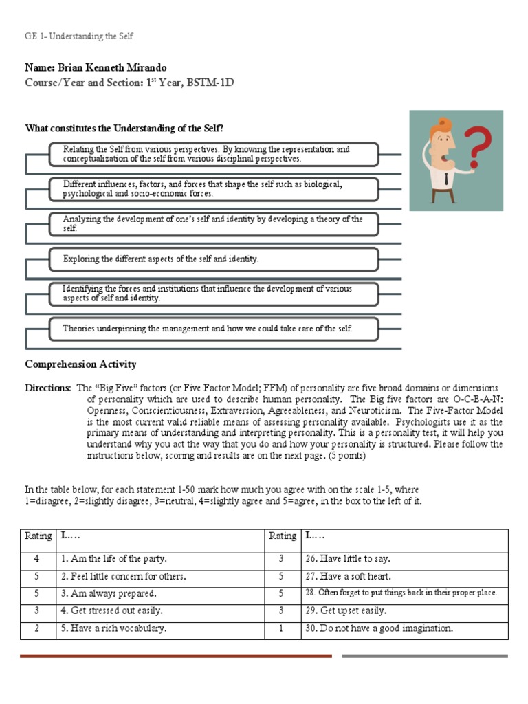 UTS (Activity Sheet 1) | PDF | Cognitive Psychology | Reference