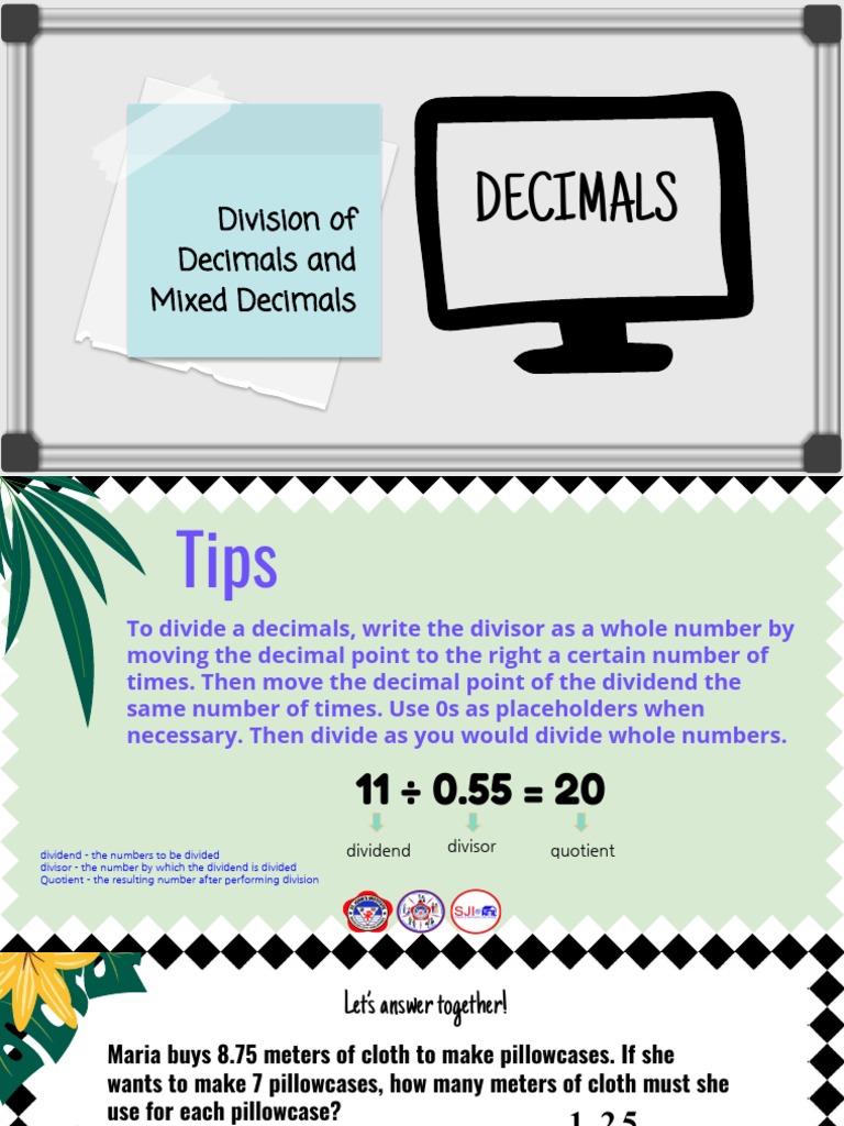 Dividing Decimals: Word Problems Guide | PDF | Division (Mathematics ...
