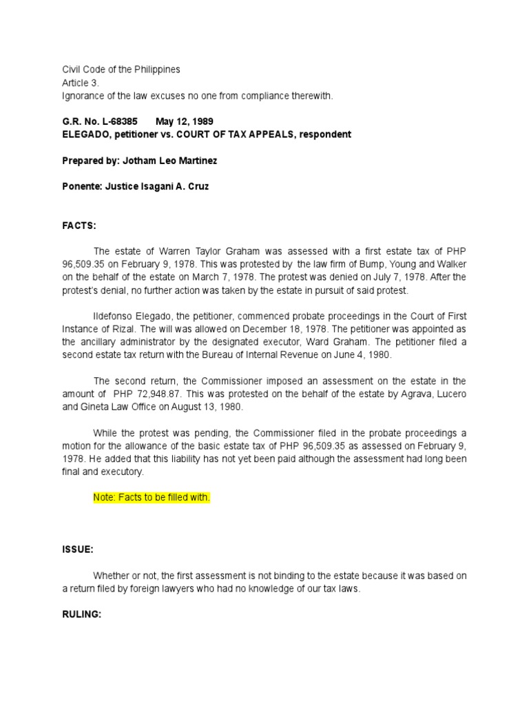 Elegado Vs COA Draft | PDF | Social Science | Law