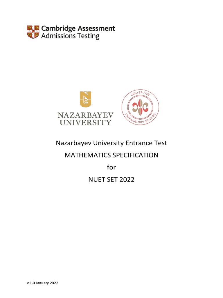NUET 2022 Mathematics Specification | PDF | Circle | Triangle
