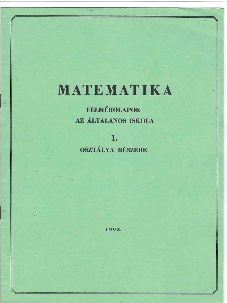 Matematika Felmérőlapok | PDF