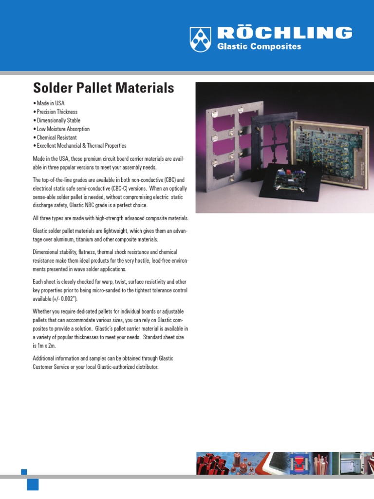 GlasticCBC Solder Pallet Materials | PDF | Pallet | Solder